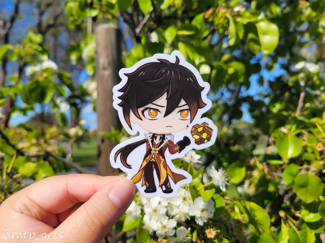 Chibi Zhongli Sticker | Cute Sticker | Kawaii Sticker | Laptop Sticker ...