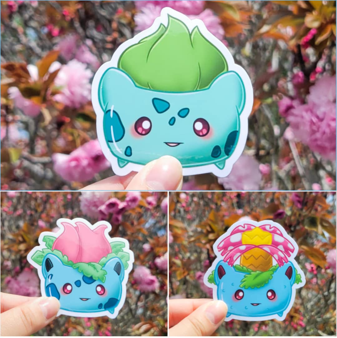 Bulbasaur Evolution Planter Stickers Cute Sticker Kawaii - Etsy
