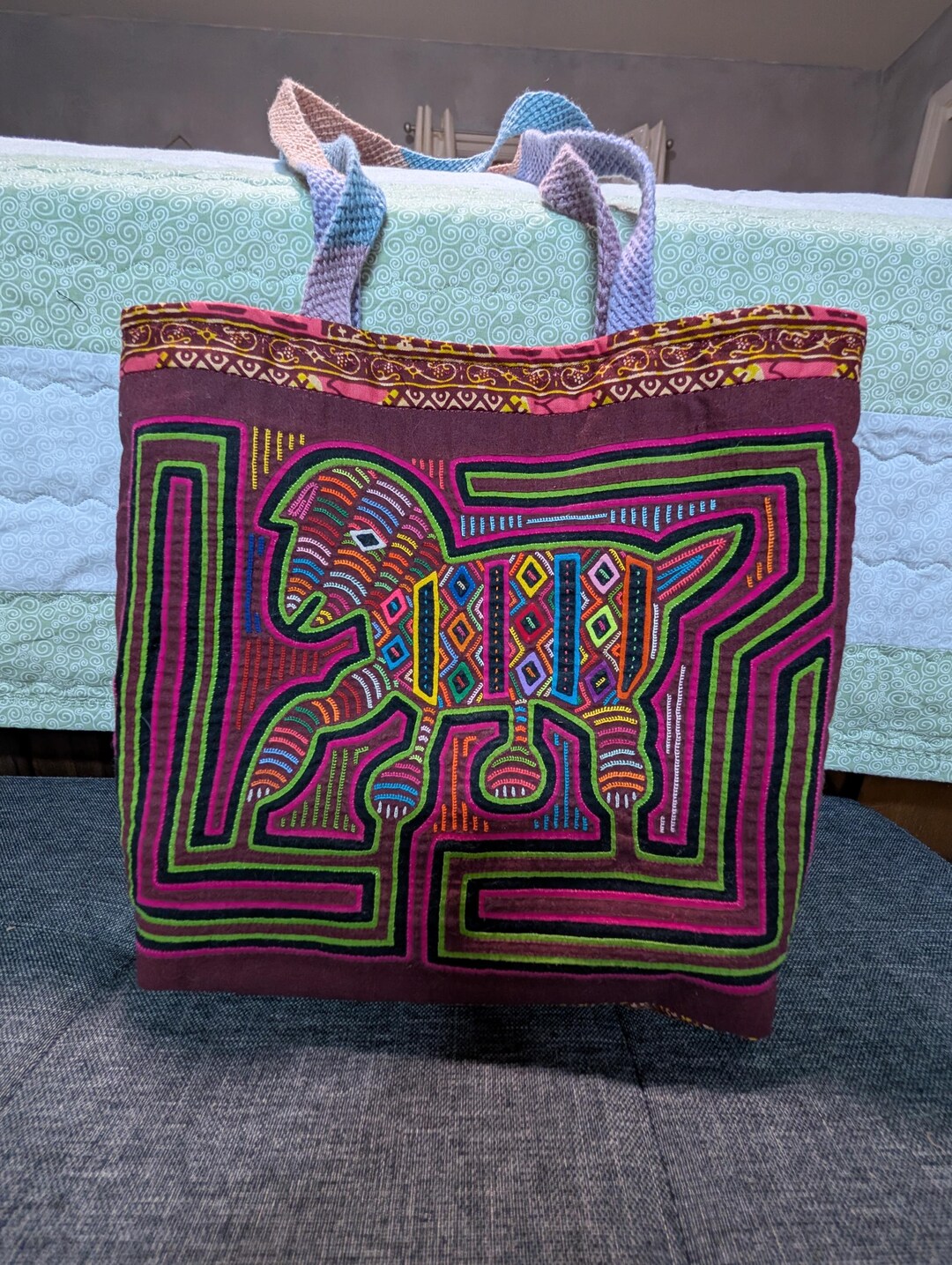 Original Mola Art Tote Bag: Colombian Patchwork Shoulder Bag - Etsy