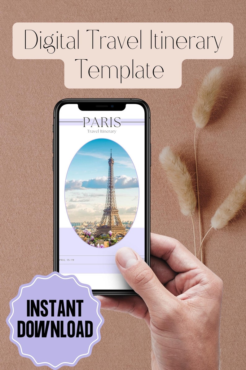 Digital Travel Itinerary Template, Customizable Daily Travel Itinerary ...