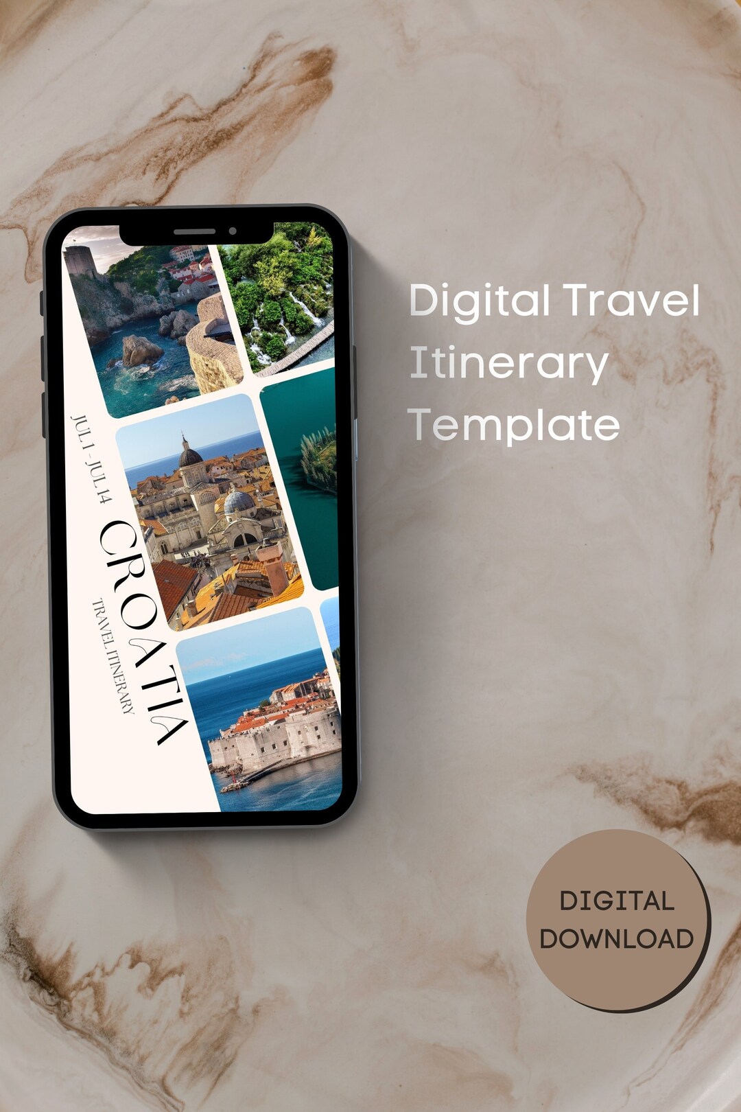 Digital Travel Itinerary Template, Customizable Daily Travel Itinerary ...