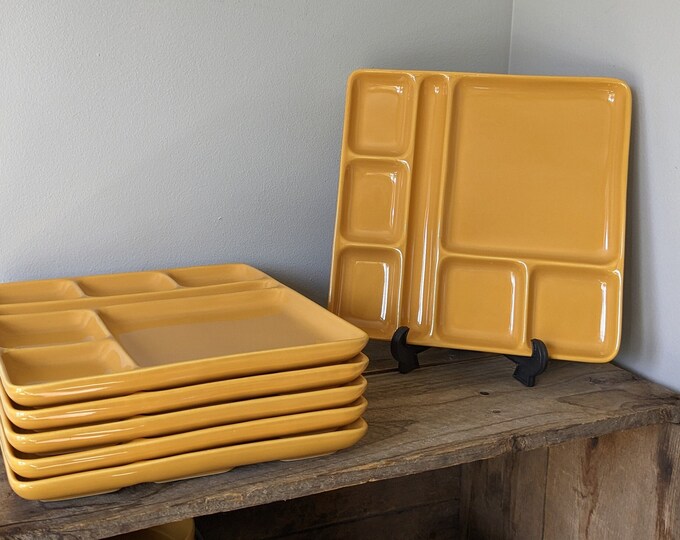 Divided Square Shape Fondue Plates, Set of 6 4 Dip Dishes, Made in ...