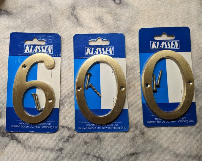 Medium 4'' Solid BRASS House Numbers or Wall Decor - Brass Number 0/1/2 ...