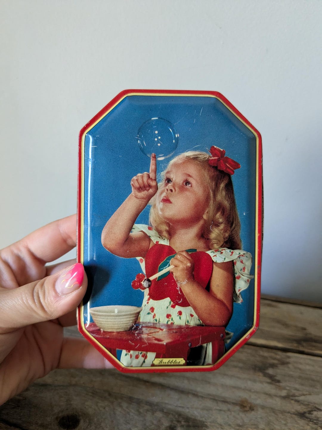 RARE 1940's Girl With Bubble, Coca-cola Blue Bird Toffee Tin Can ...