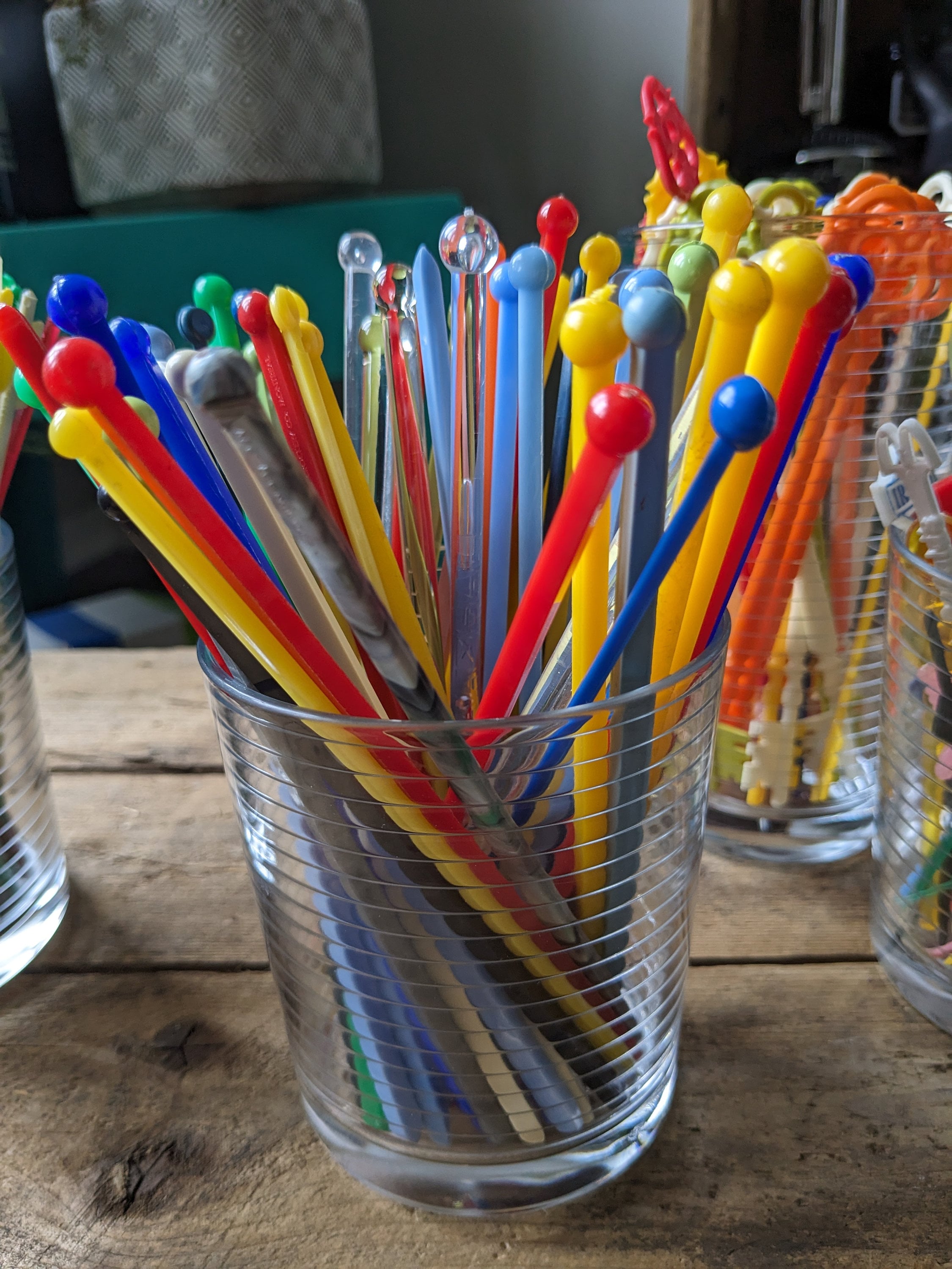 Vintage Swizzle Stick Lot 25pc Collection Bar Decor or Party. Bright ...