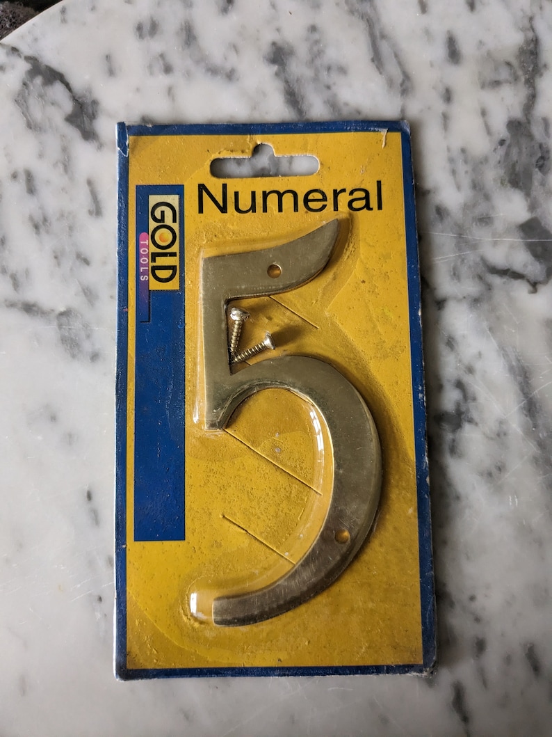 Medium 4.5'' Solid BRASS House Numbers or Wall Decor - Brass Number 0/1 ...