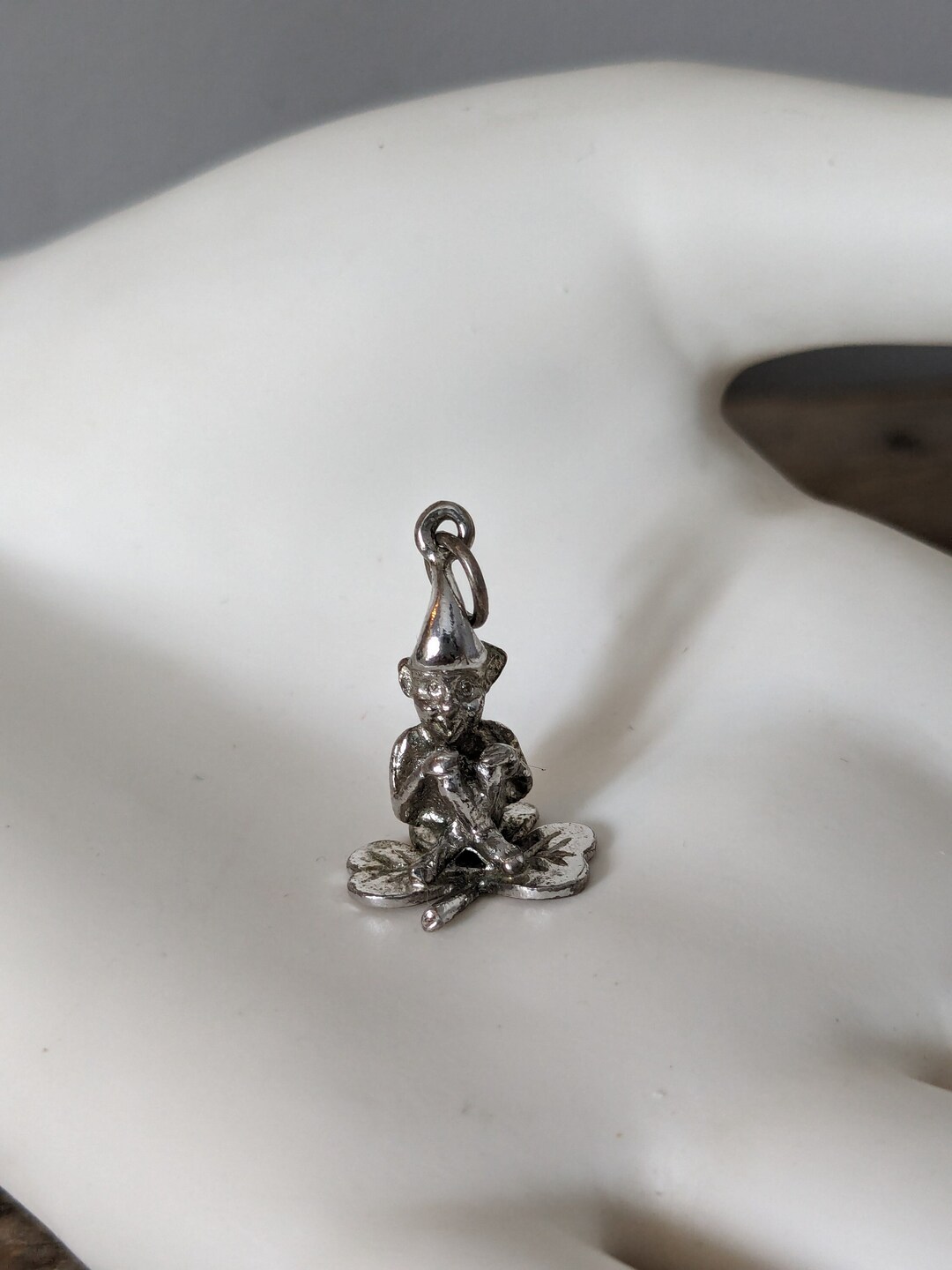 Vintage Knee Hugger Pixie Elf Sterling Silver Charm, 925 Sterling ...