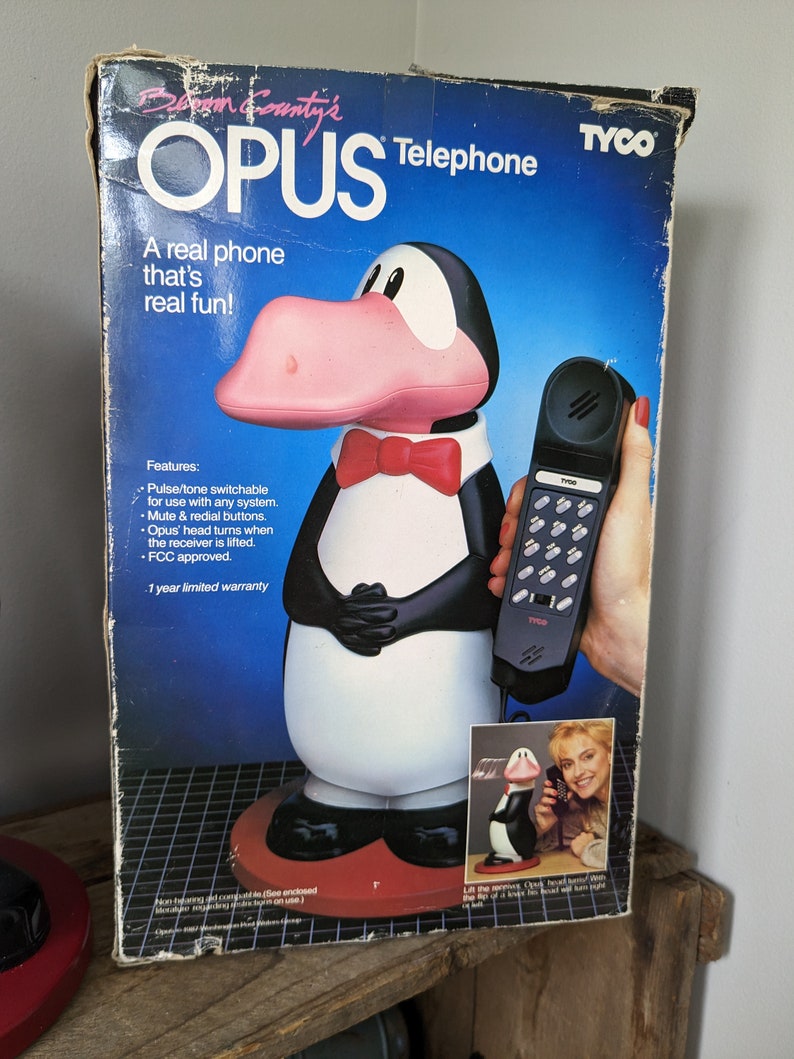 1987 Penguin OPUS TYCO Phone, Penguin Turns His Head When You Answer ...