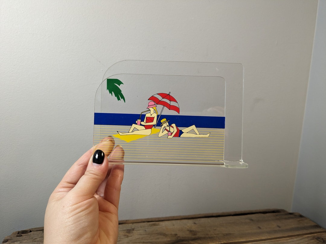 Vintage 80s Acrylic/lucite Sunbathing Beauty Napkin Holder, Mail Holder ...