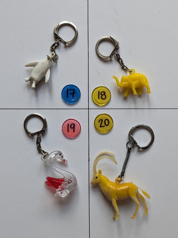 ANIMALS keychain galore, vintage 70's to 90's, Cats, … - Gem