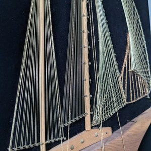 Vintage String Art, Boat String Art, Sailboat Wall Art, Wall Hanging ...