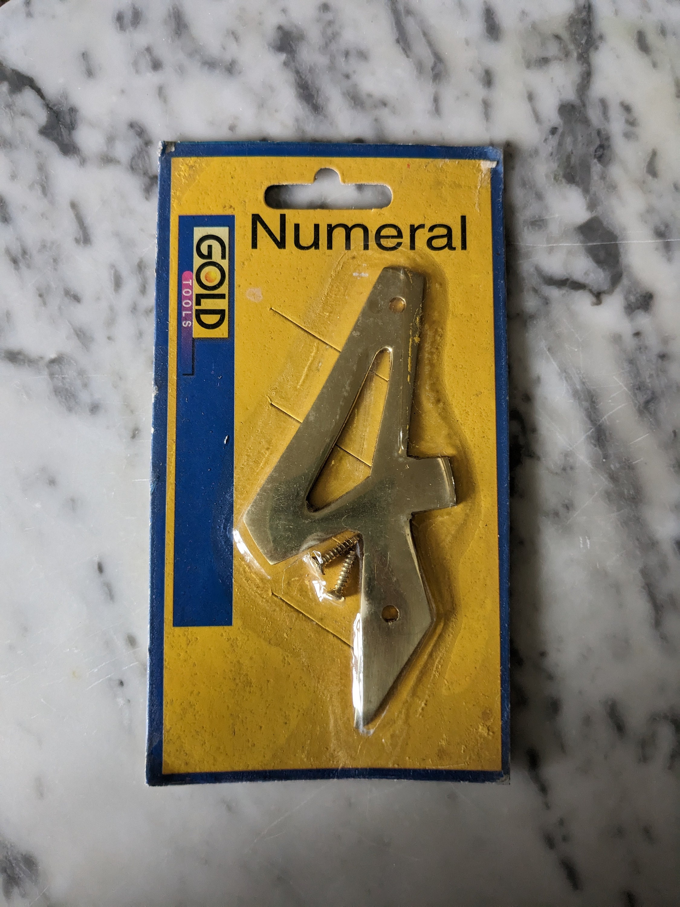 Medium 4.5'' Solid BRASS House Numbers or Wall Decor - Brass Number 0/1 ...