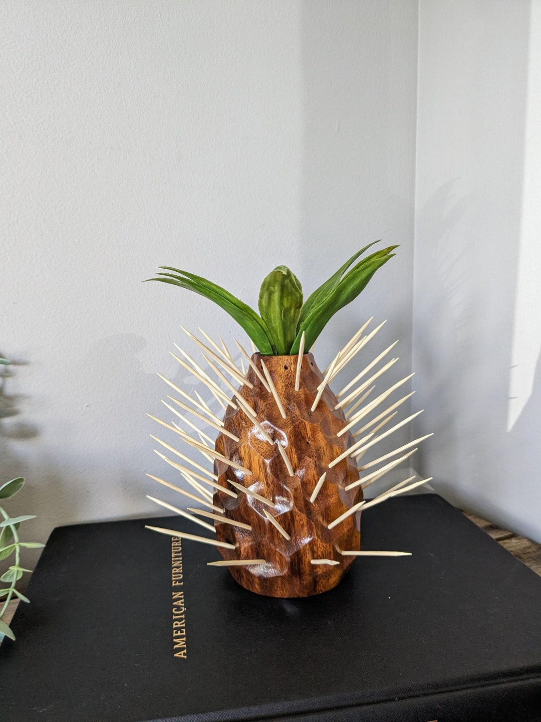 Vintage Wooden Pineapple Toothpick Holder, Funny Toothpick Stand, Home ...