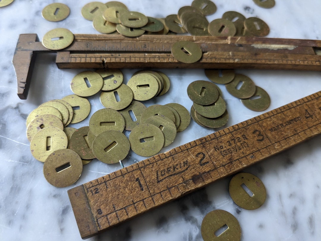 Vintage BRASS WASHERS No. 2 for Paper Fasteners, Box of 100, ''bildemup ...