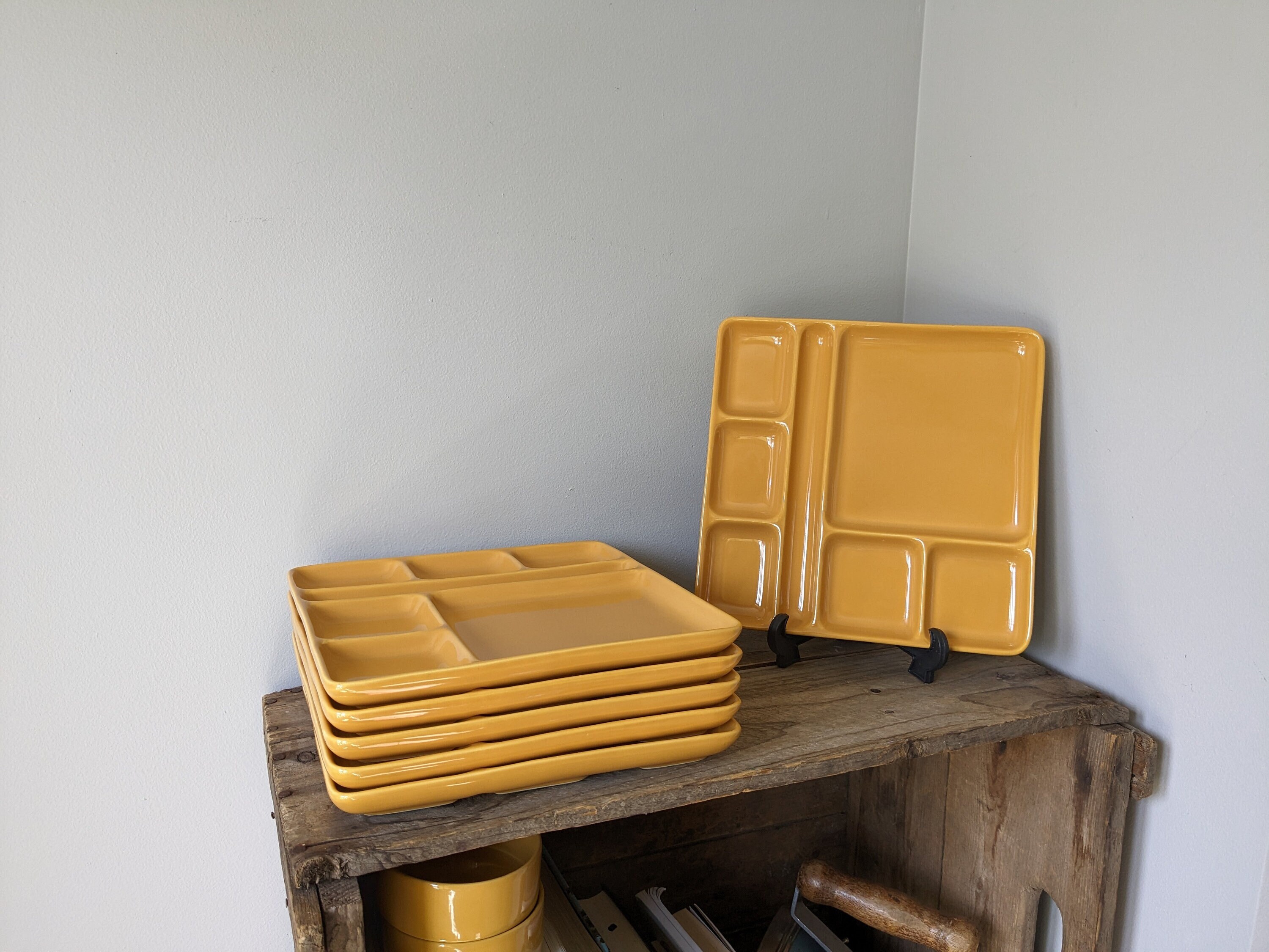 Divided Square Shape Fondue Plates Set of 6 4 Dip Dishes - Etsy