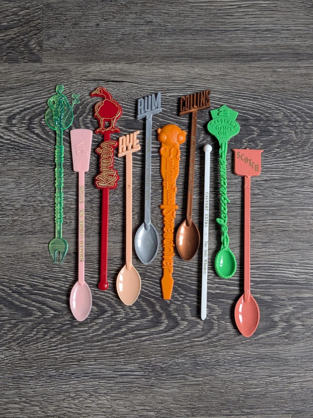 ALCOHOL THEME Vintage Swizzle Stick Lot 10pc Collection Bar Decor or ...