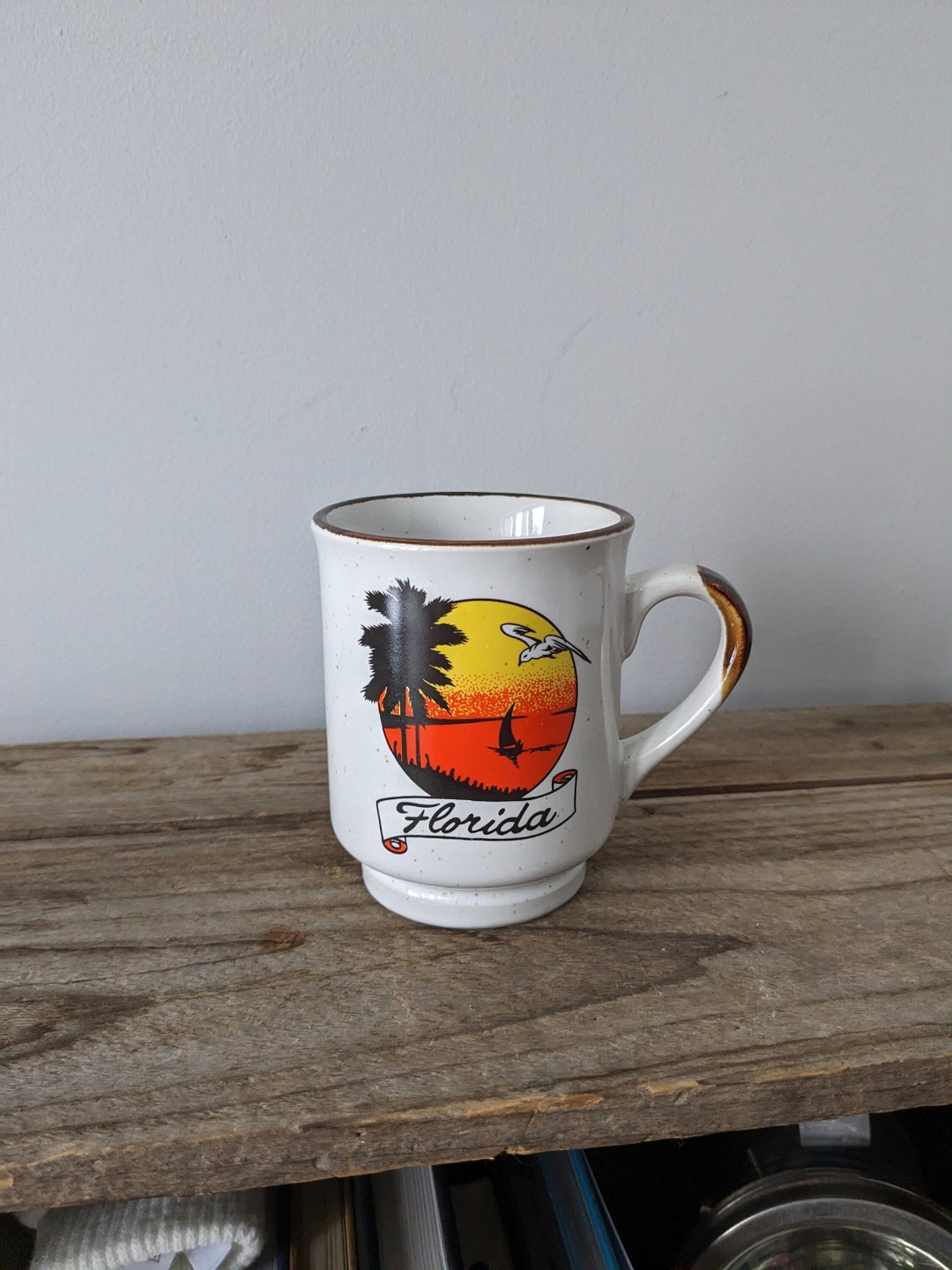 Vintage Florida SUNSET Coffee Cup, Retro Souvenir Travel Mug, Tea Cup ...