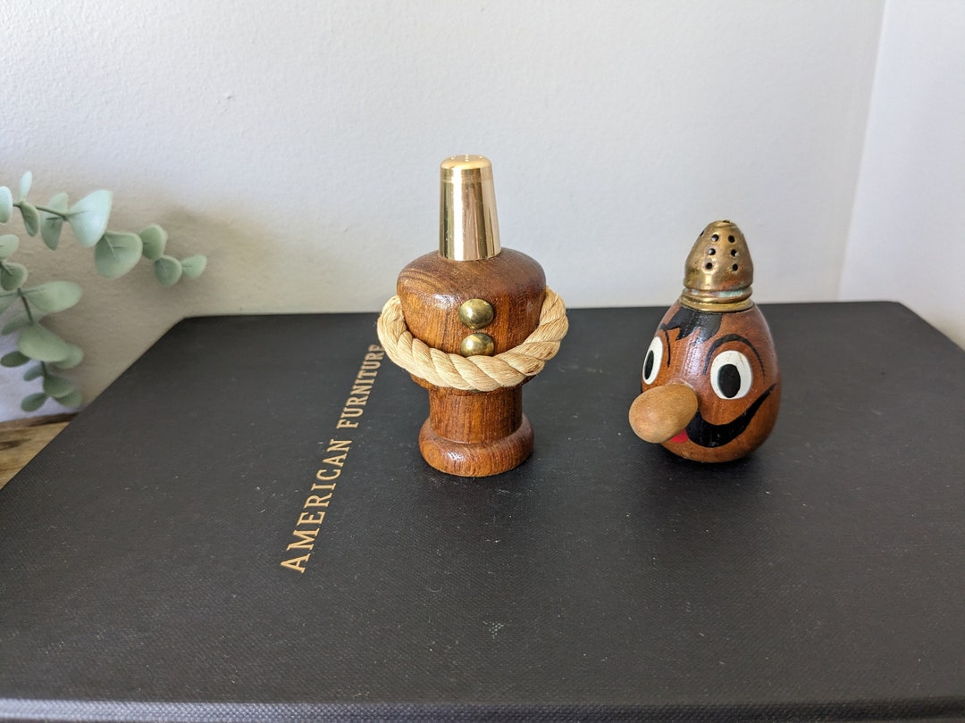 Quirky Grenadier Salt Pepper Shakers, Wooden Soldier Stackable Head S&P ...