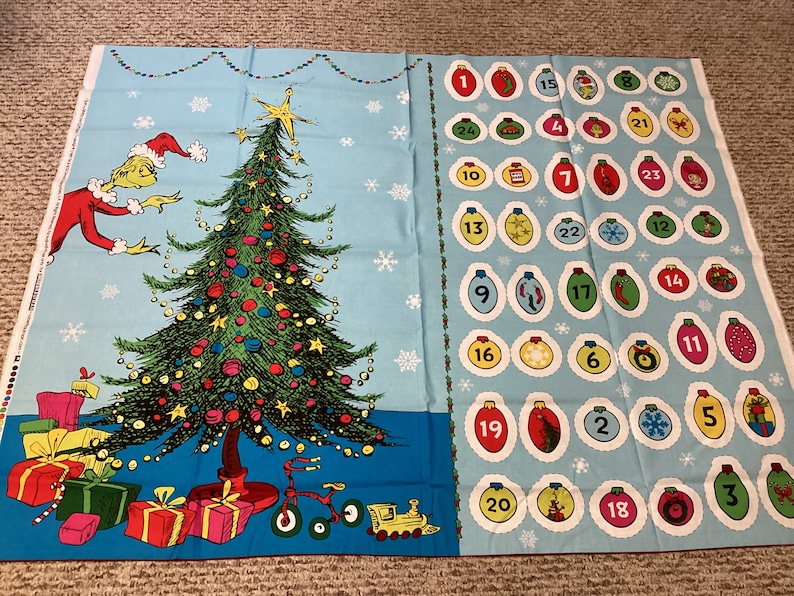 How the Grinch Stole Christmas Advent Calendar Panel by Robert Kaufman ...