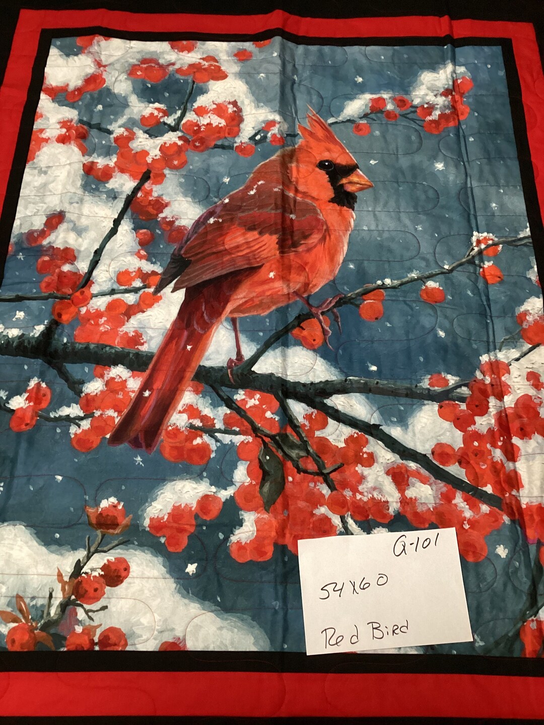 Handcrafted Cardinal Red Bird Lap Quilt - Etsy
