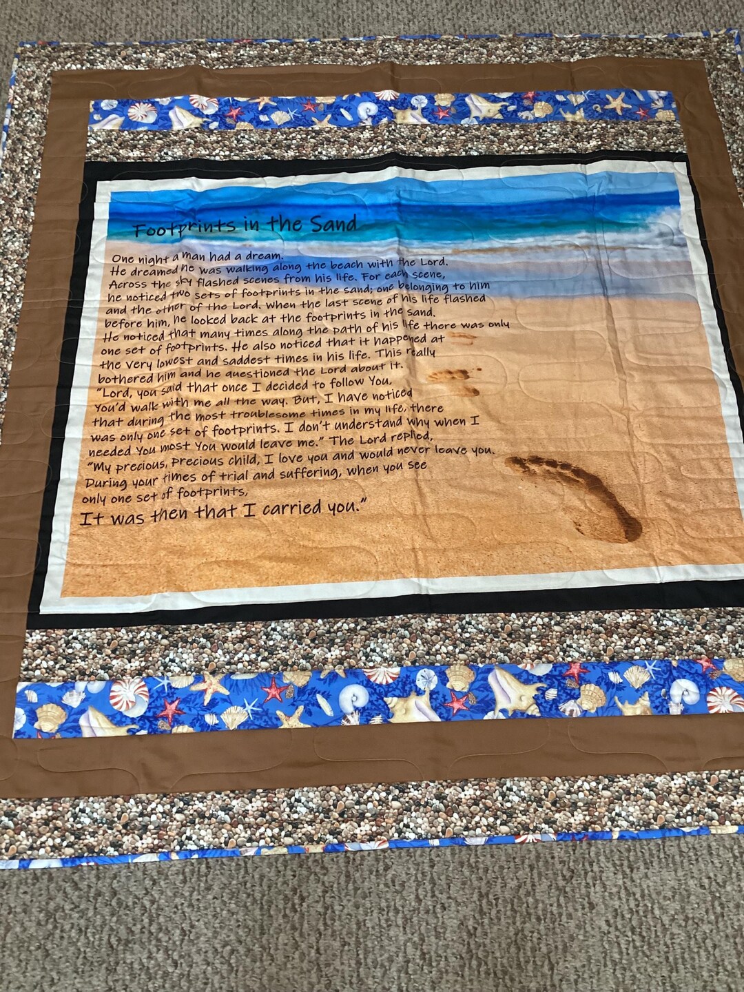 Religious footprints in the Sand Handmade Lap Quilt - Etsy