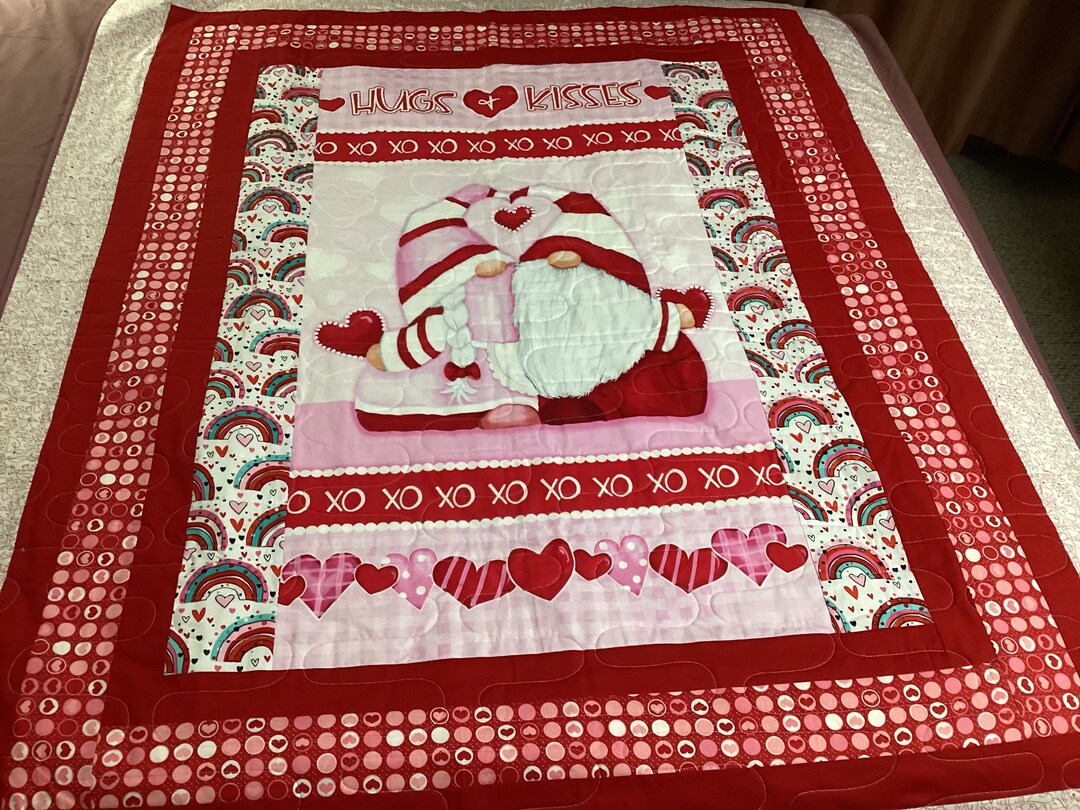 Valentine Lap Quilts, Gnomes,pink Truck,hearts & Kisses - Etsy