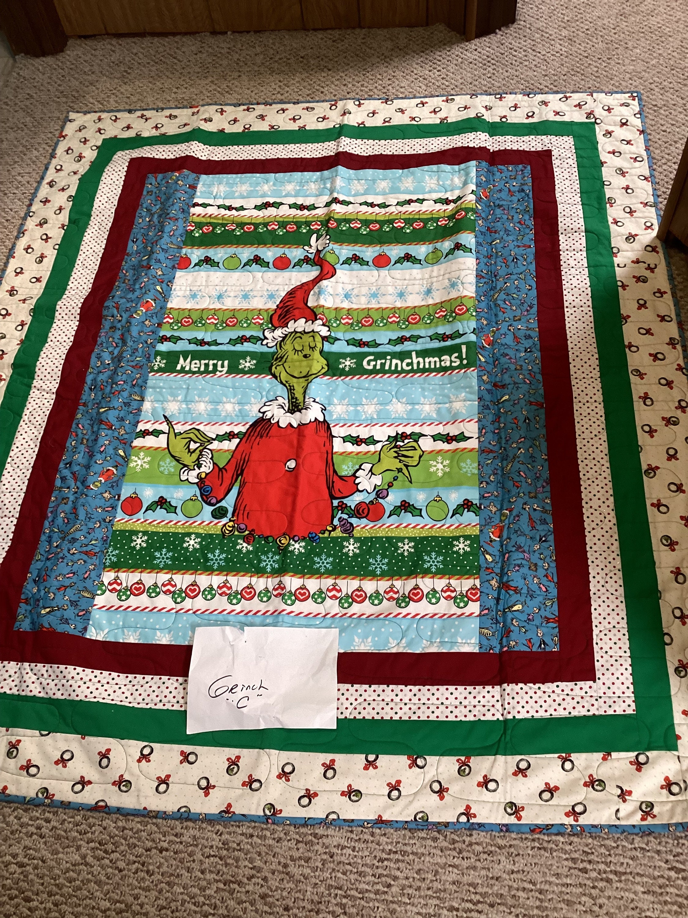 Christmas Grinch Handmade Lap Quilt - Etsy