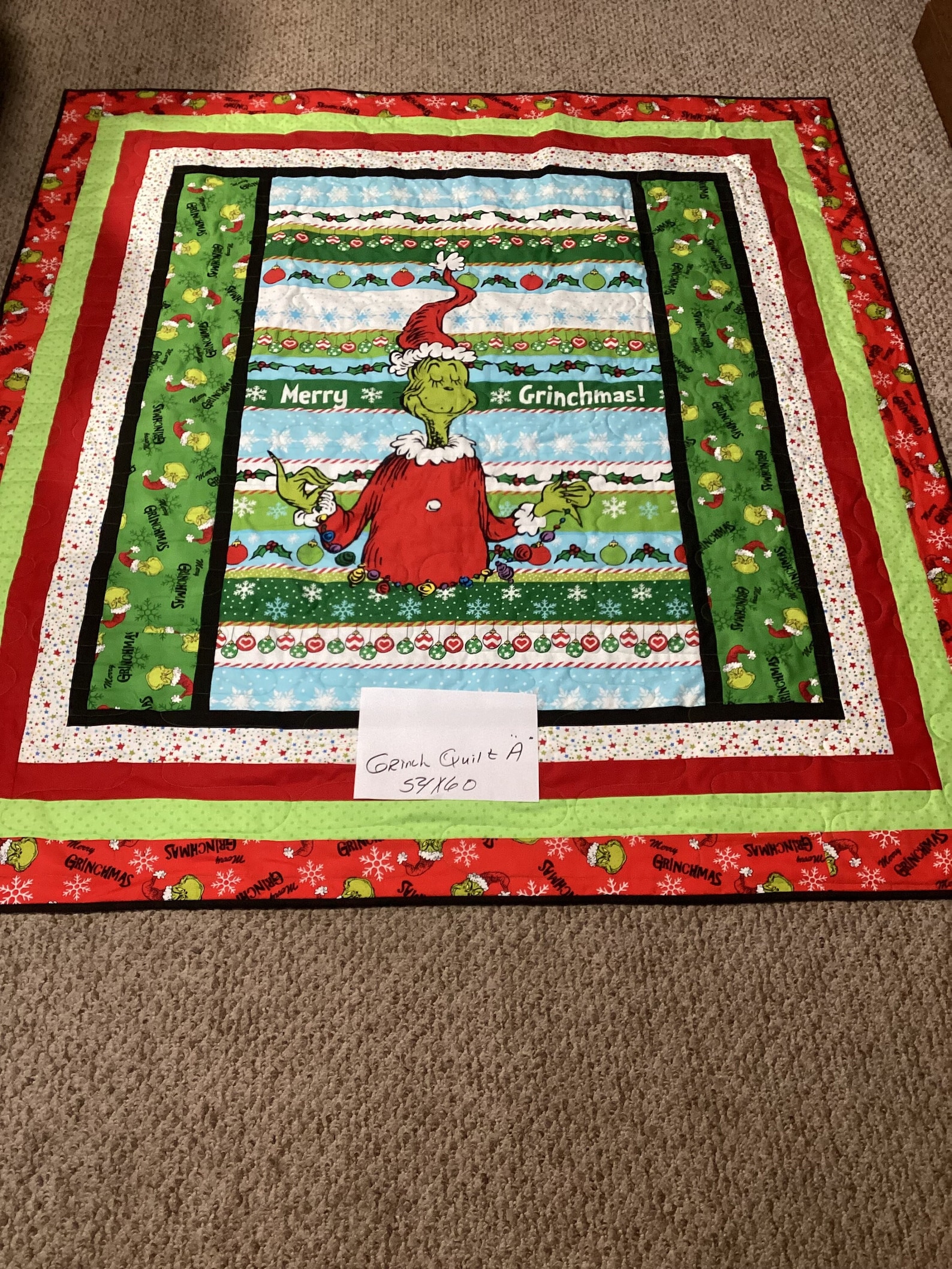 Christmas Grinch Handmade Lap Quilt - Etsy