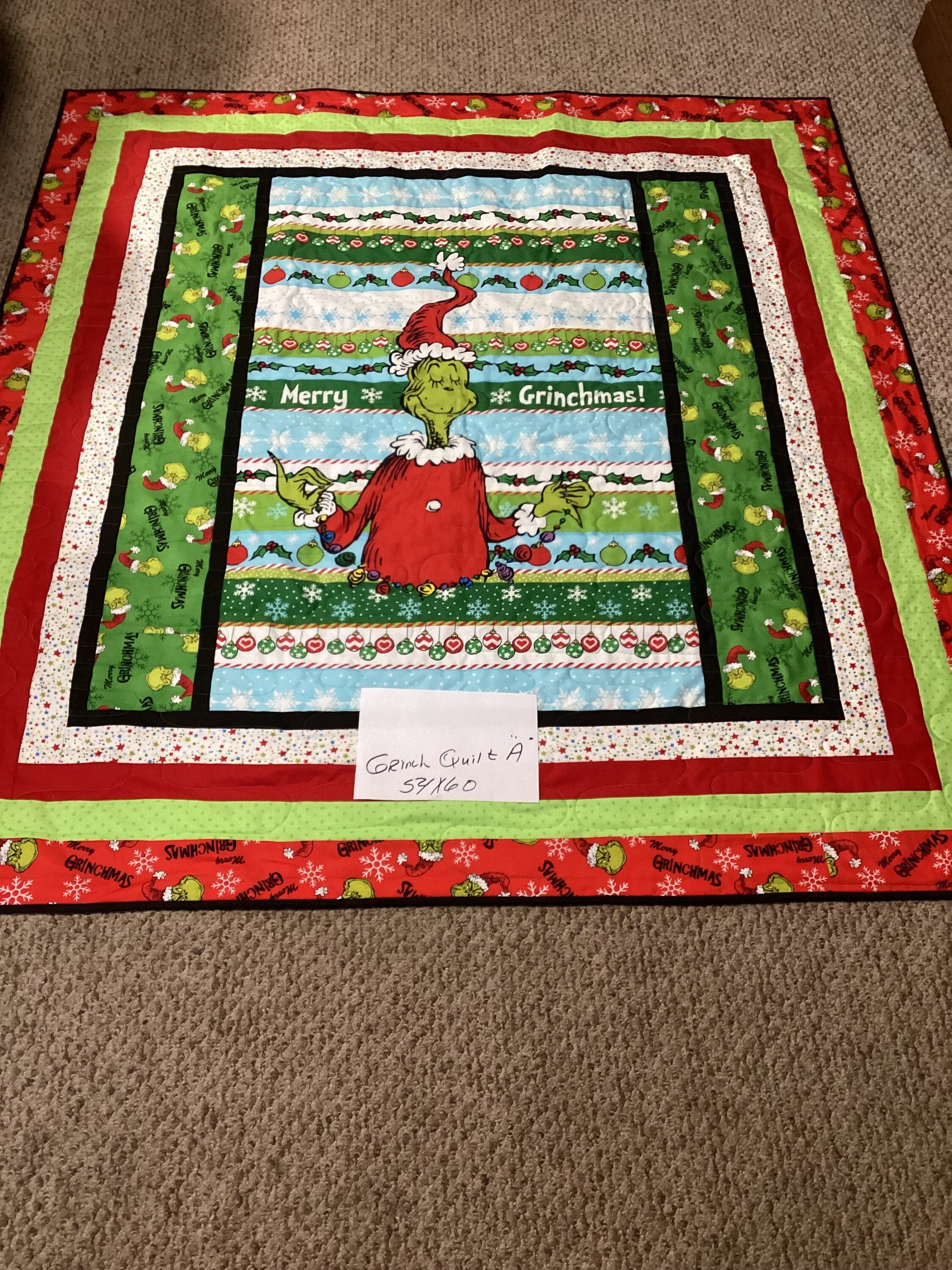 Christmas Grinch Handmade Lap Quilt - Etsy