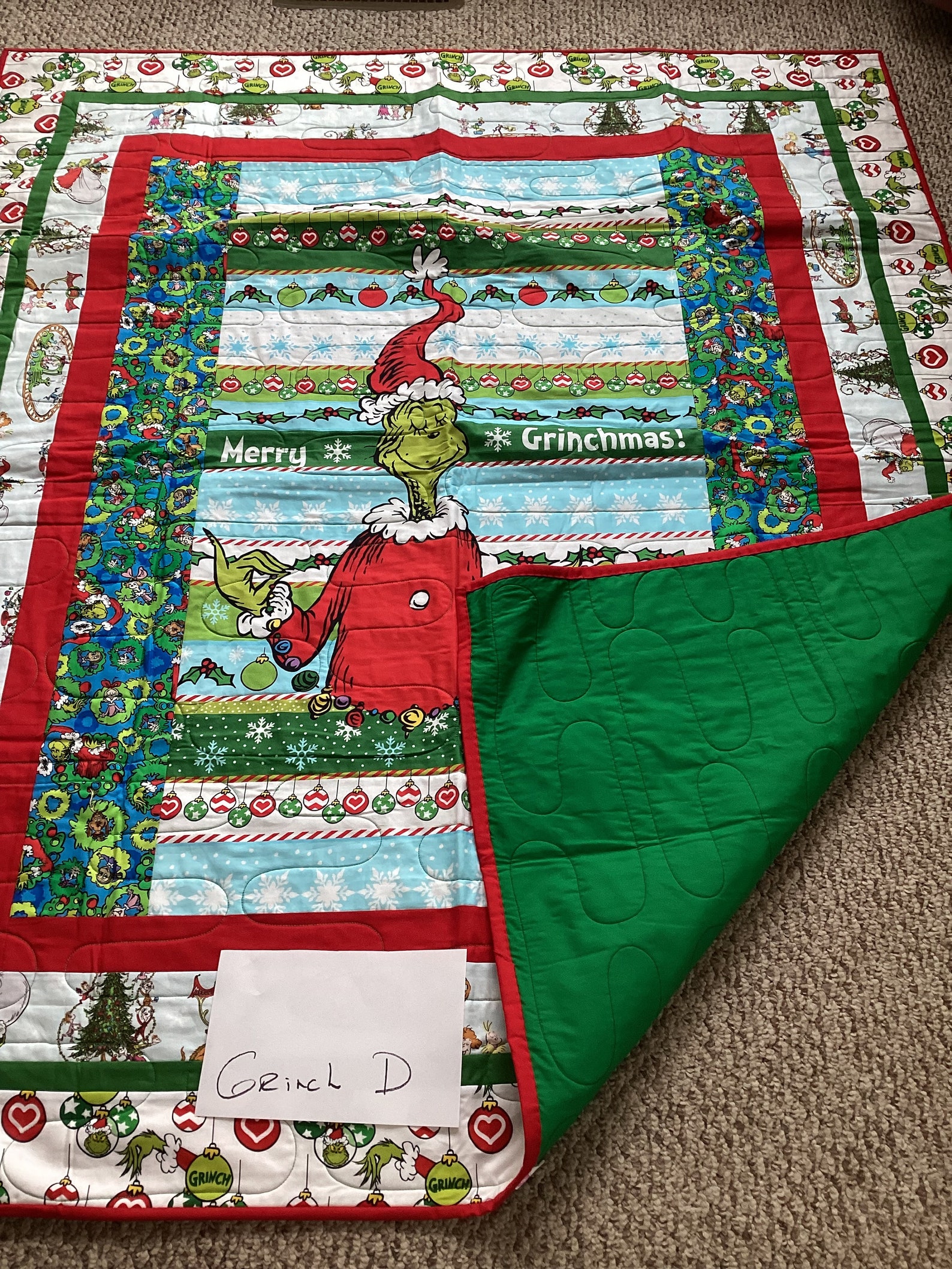 Christmas Grinch Handmade Lap Quilt - Etsy