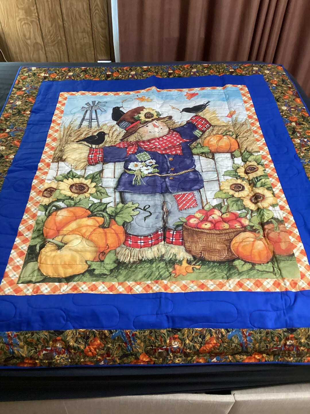 Scarecrow in a Field Fall Scene Handmade Lap Quilt - Etsy