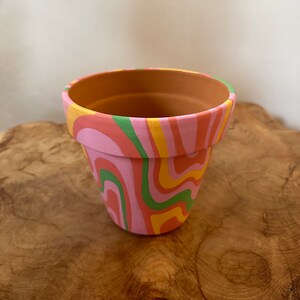 4 Hand-painted Barbie Pastel Planter Terracotta Clay Hand Painted ...