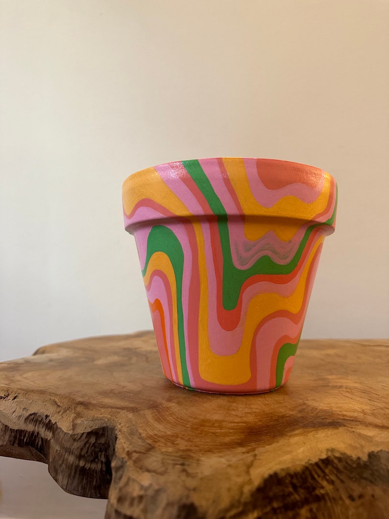 4 Hand-painted Barbie Pastel Planter Terracotta Clay - Etsy