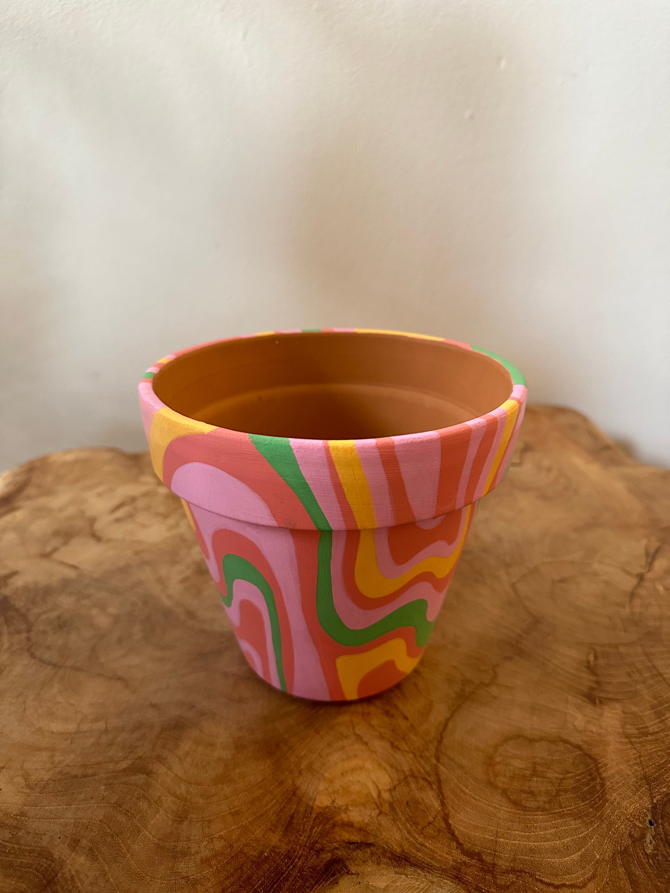 4 Hand-painted Barbie Pastel Planter Terracotta Clay - Etsy