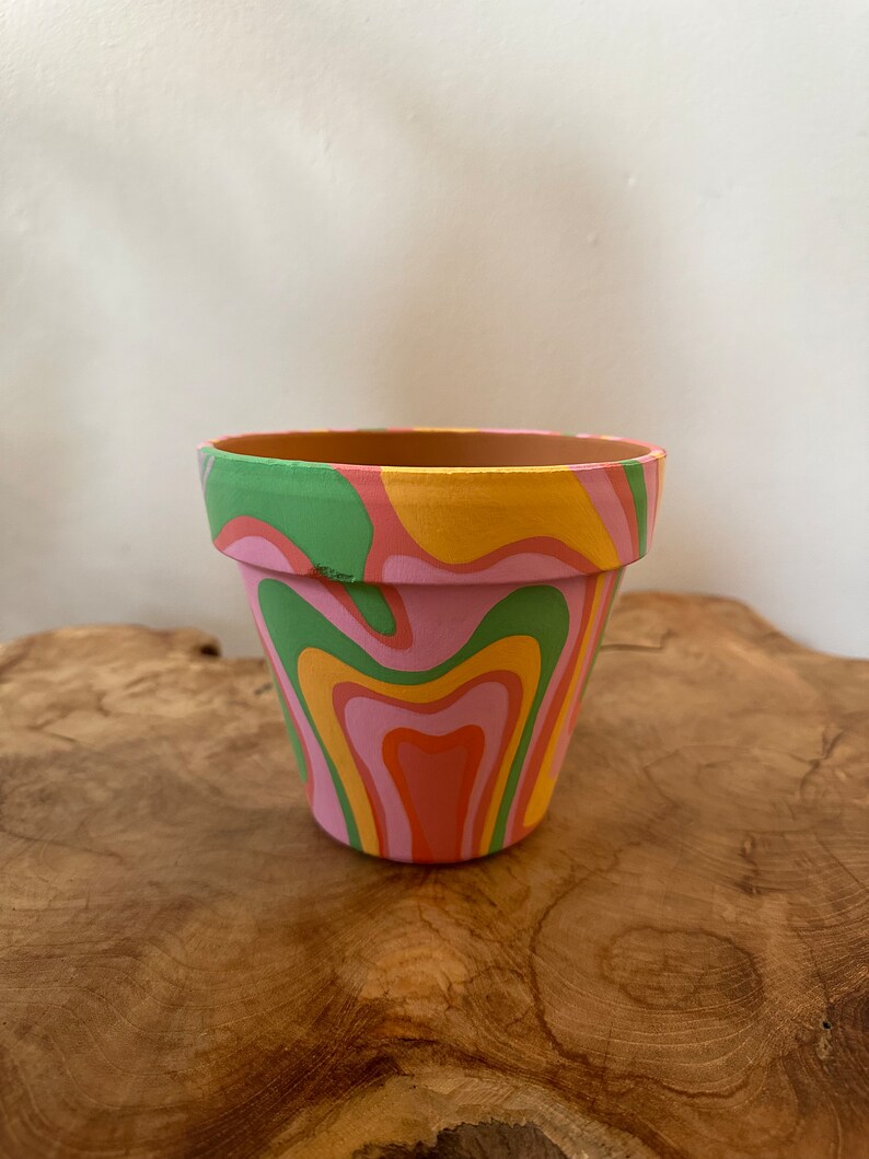 4 Hand-painted Barbie Pastel Planter Terracotta Clay - Etsy