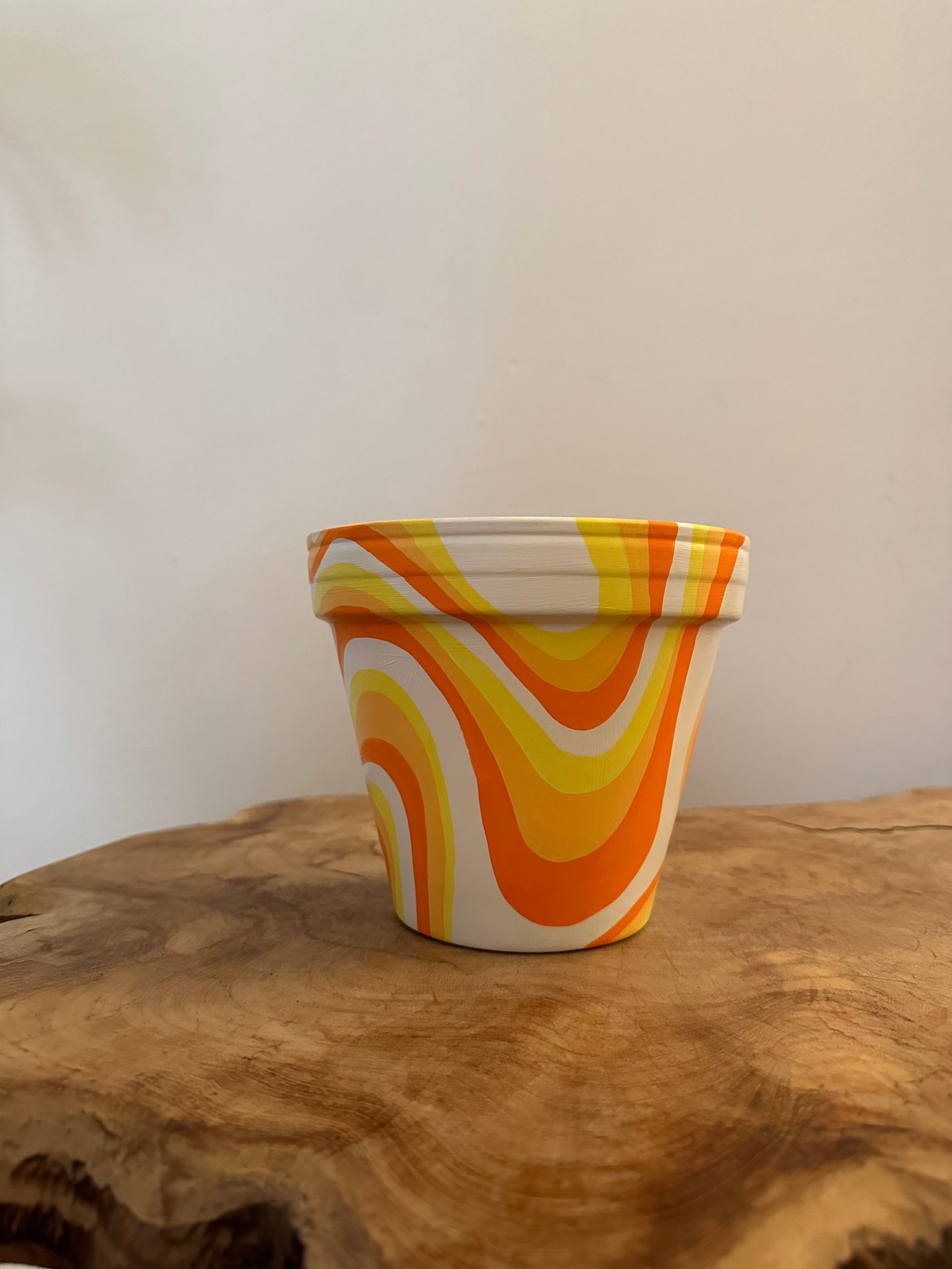 4 Hand-painted Tigger Orange Planter Terracotta Clay Hand Painted ...