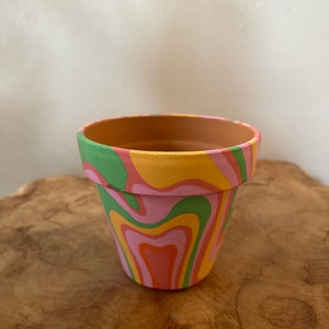 4 Hand-painted Barbie Pastel Planter Terracotta Clay Hand Painted ...