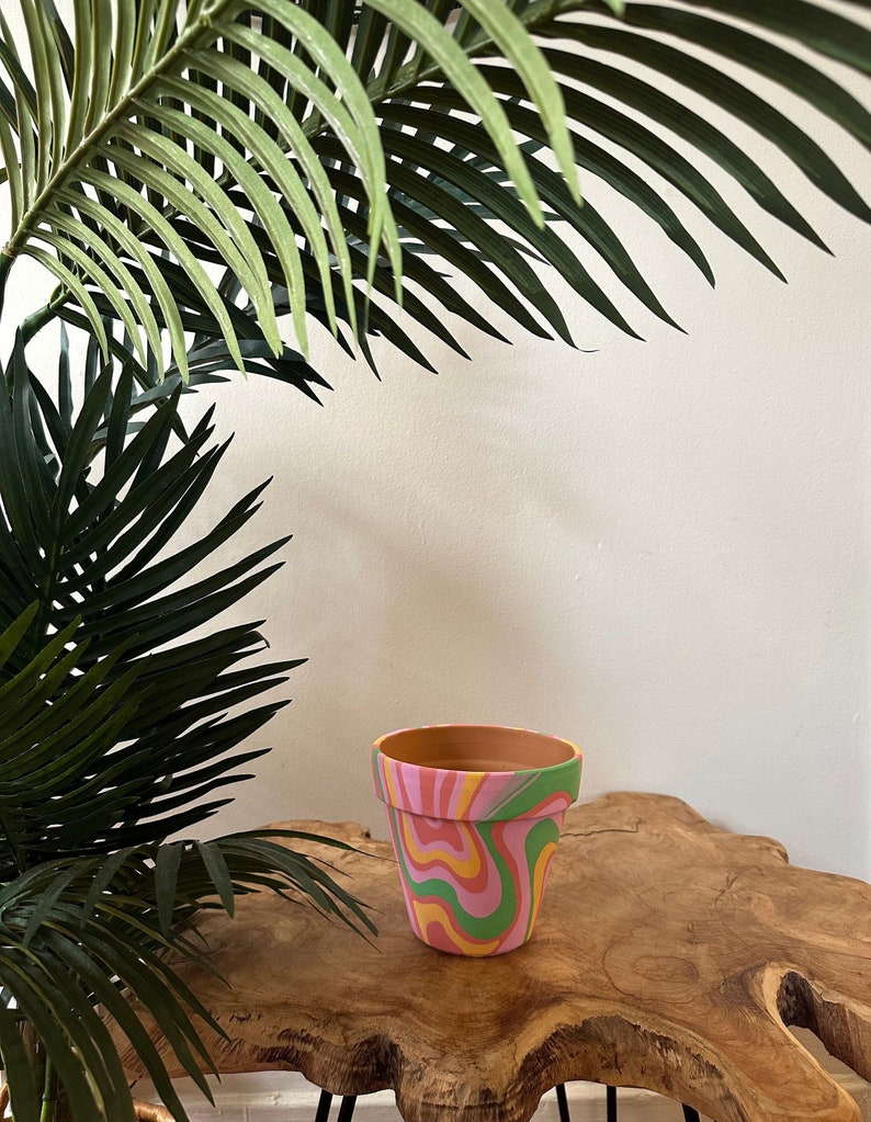 4 Hand-painted Barbie Pastel Planter Terracotta Clay - Etsy