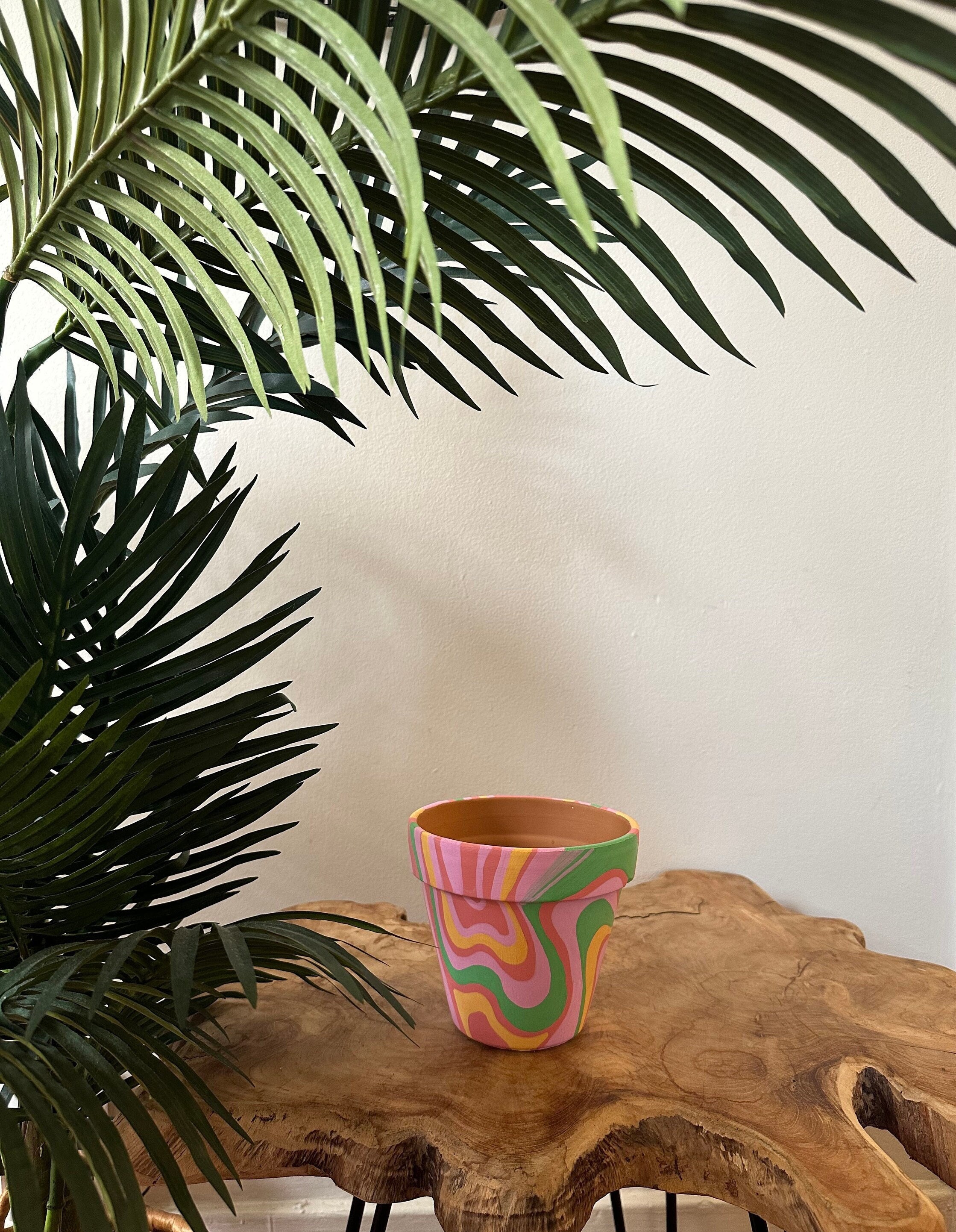 4 Hand-painted Barbie Pastel Planter Terracotta Clay - Etsy