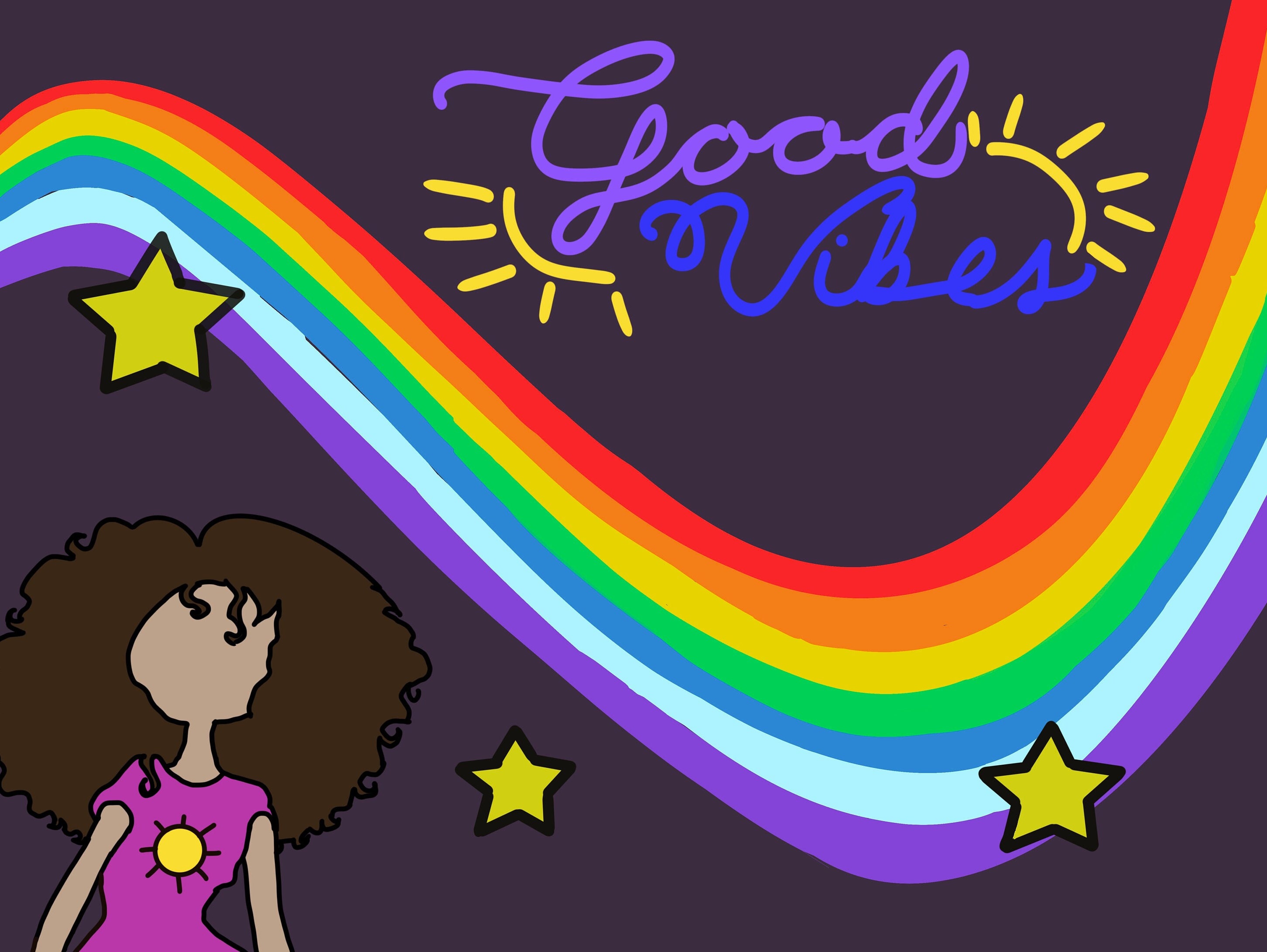 Background Screen Saver Rainbow Good Vibes Image - Etsy