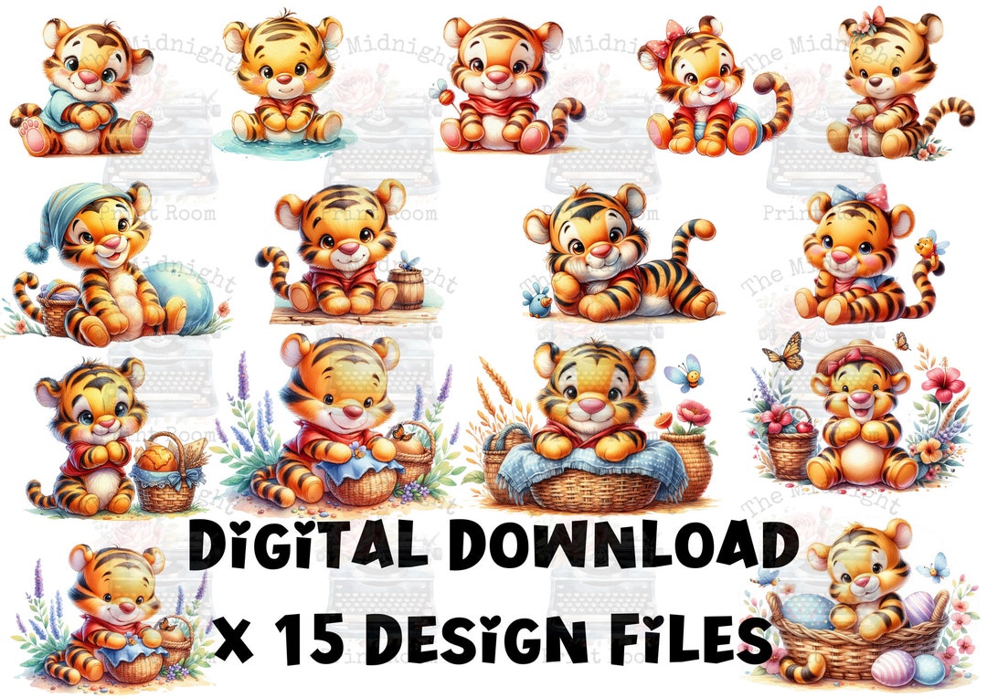 Digital Download File Baby Tigger Styled Design Sublimation Clipart Set ...