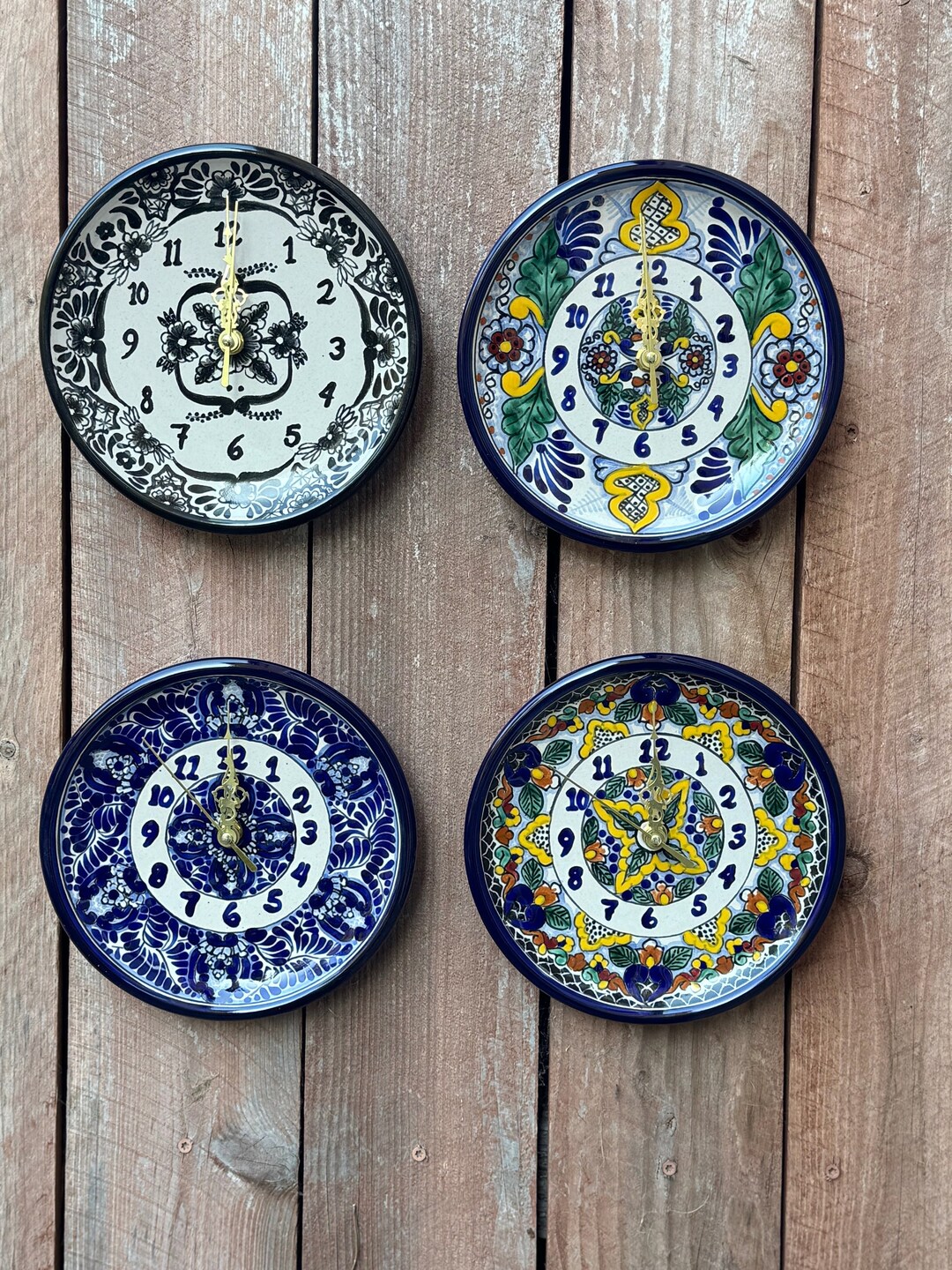 Hand-painted Talavera Pottery Clock - 8 1/2 Inch Diameter - Etsy