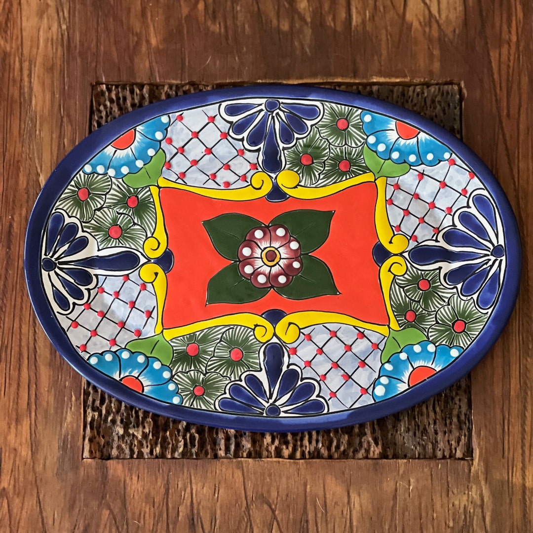 Colorful Handcrafted Mexican Talavera Serving Platter- Square 12 In - Etsy