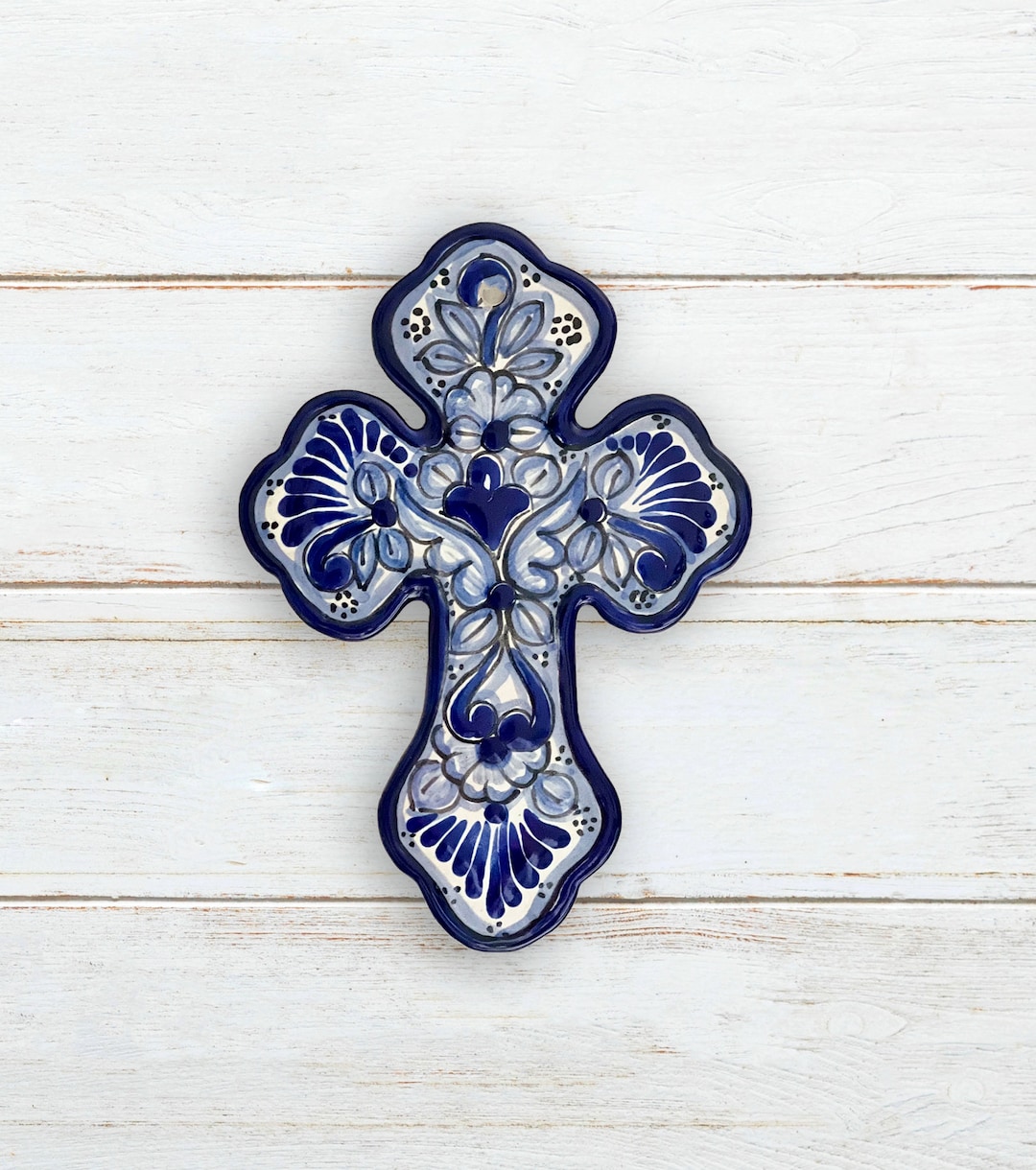 Blue Mexican Talavera Cross 8 1/4original Blue Talavera Cross - Etsy