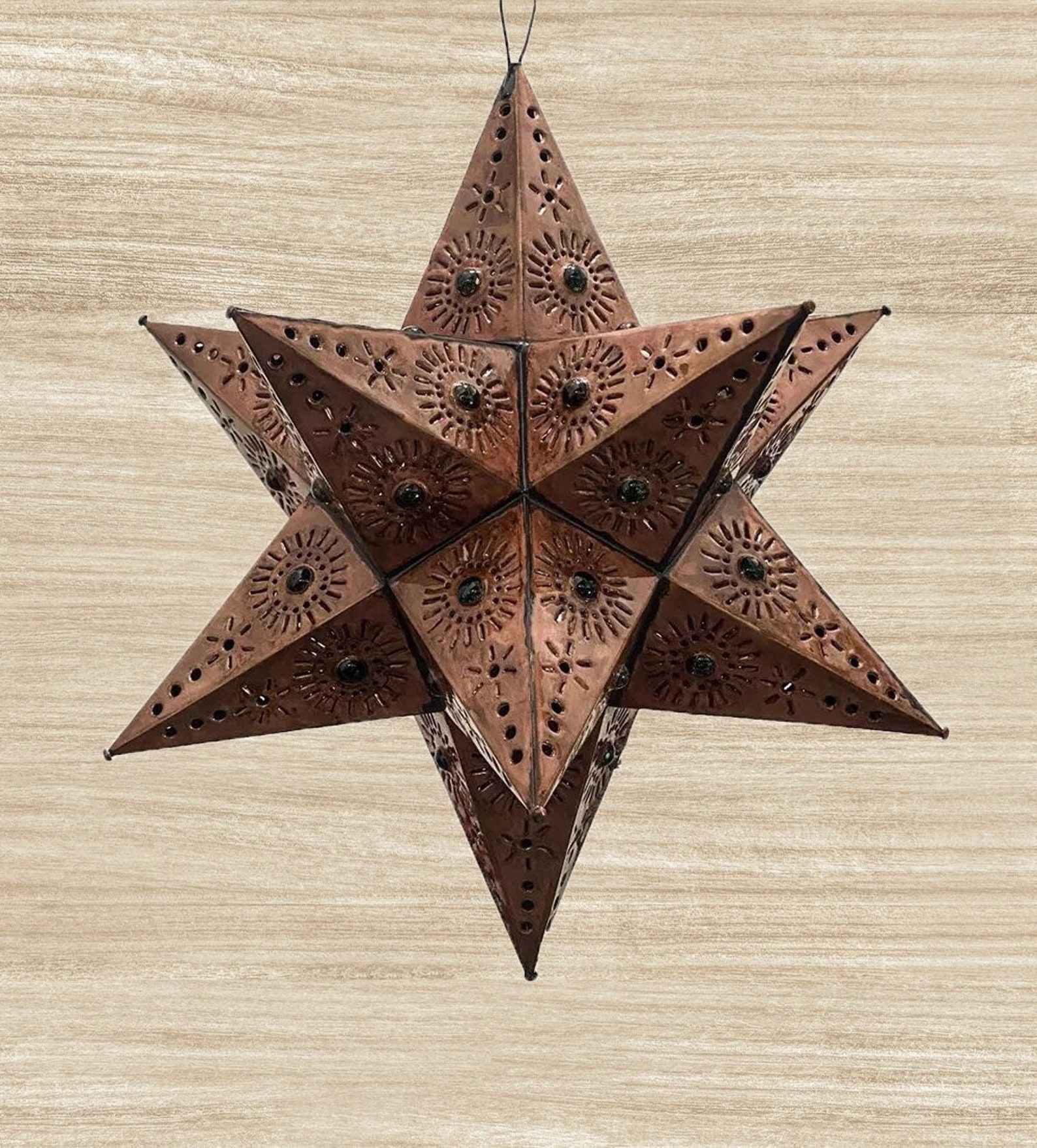 MEXICAN Punched Tin Pendant Star 1 Marble - Etsy