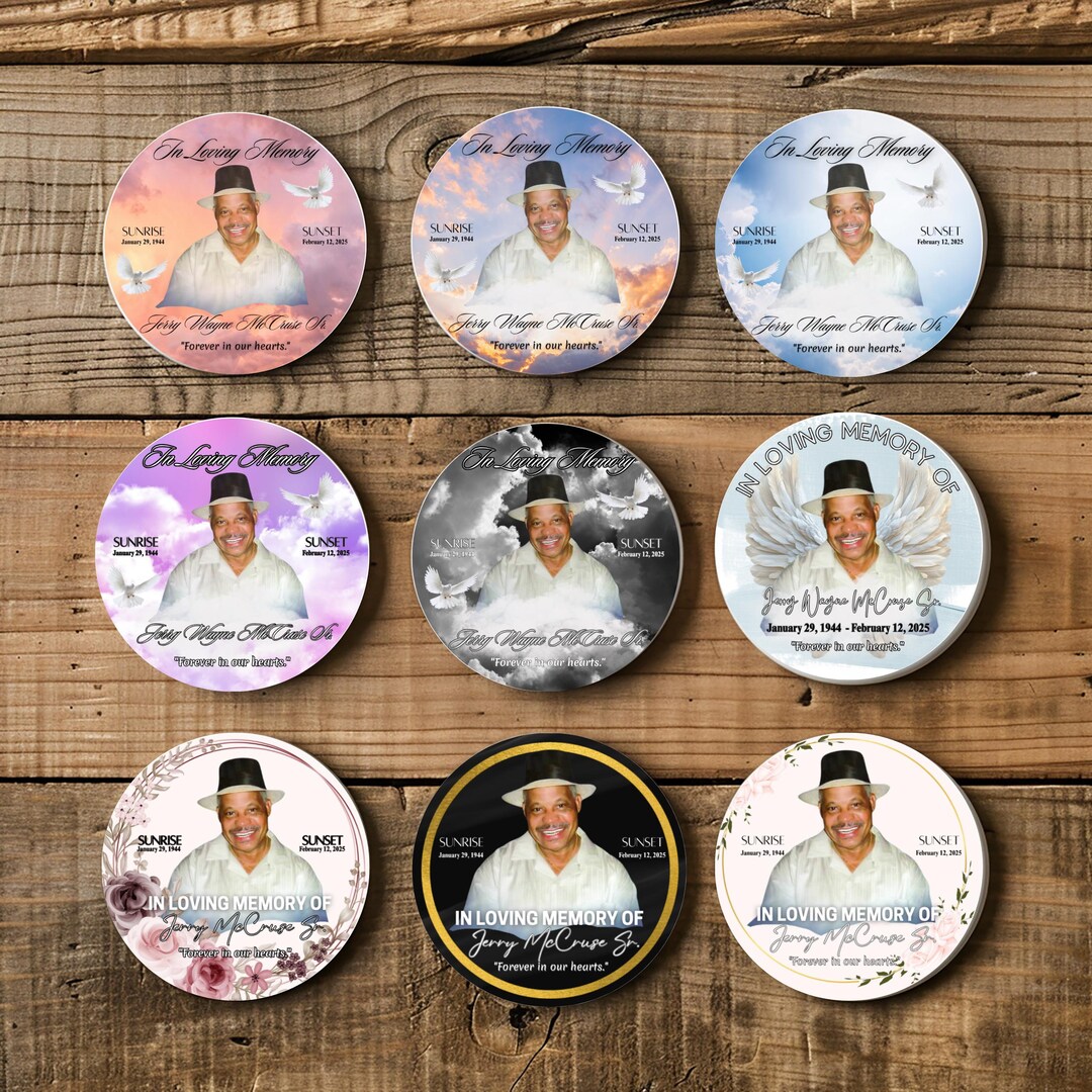 Memorial Pins Buttons, Custom Memorial Pins, Funeral Buttons, in Loving ...