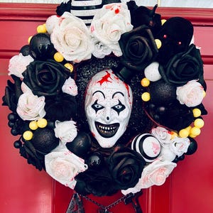 Art the Clown Wreath | Terrifier Wreath | Halloween Decor | Horror ...