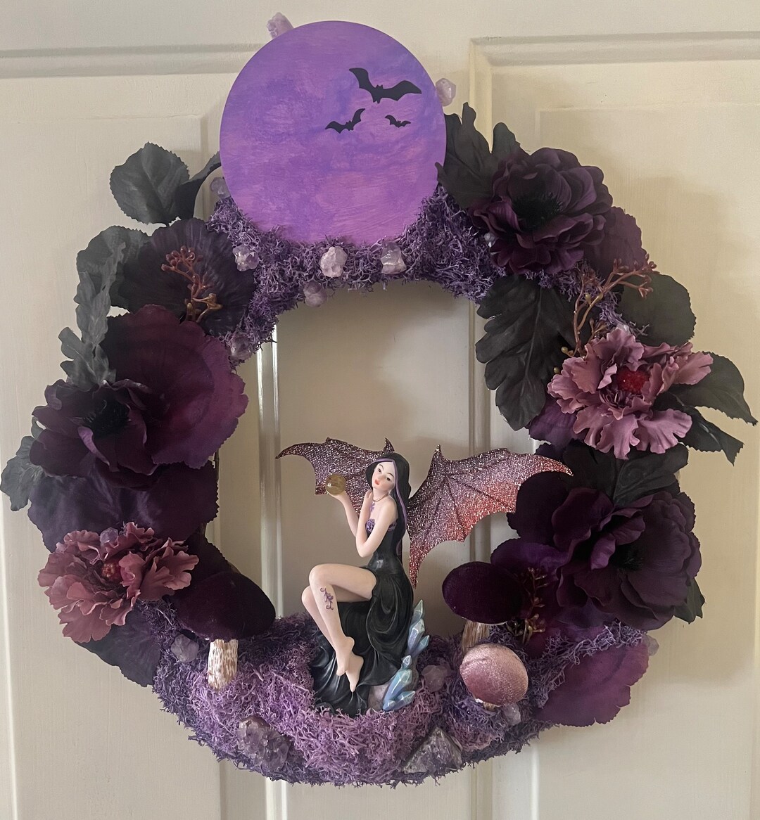 Purple Winged Goddess Faerie Of The Night Etsy