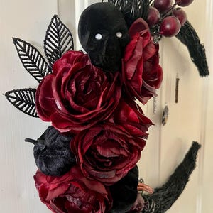 Gothic Moon Wreath | Crescent Moon Wreath | Hanging Crystal Wreath ...