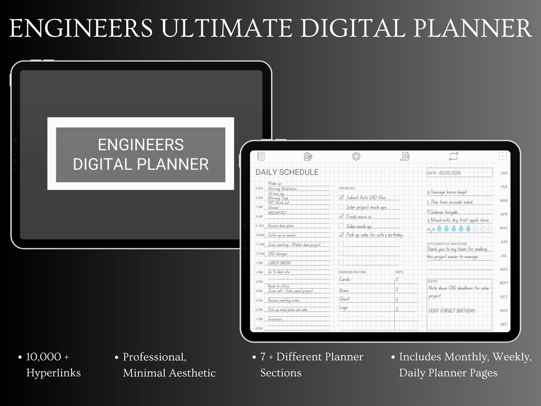 Ultimate Engineers Digital Planner, Undated Digital Planner for ...